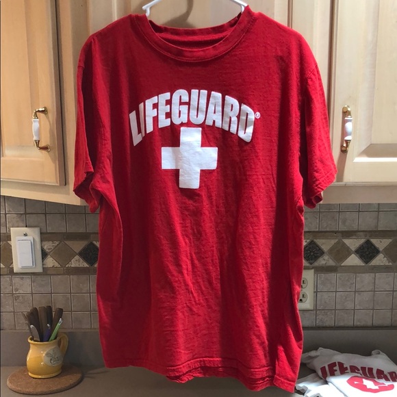 Lifeguard | Shirts | Red Lifeguard Tshirt Xl | Poshmark